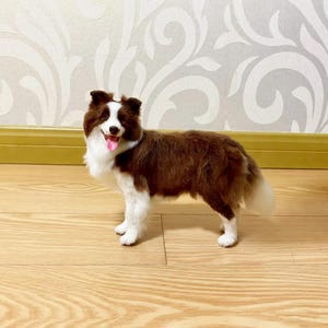 Custom Needle Felted Dog, Brown Border Collie Wool Sculpture, Pet Loss ...