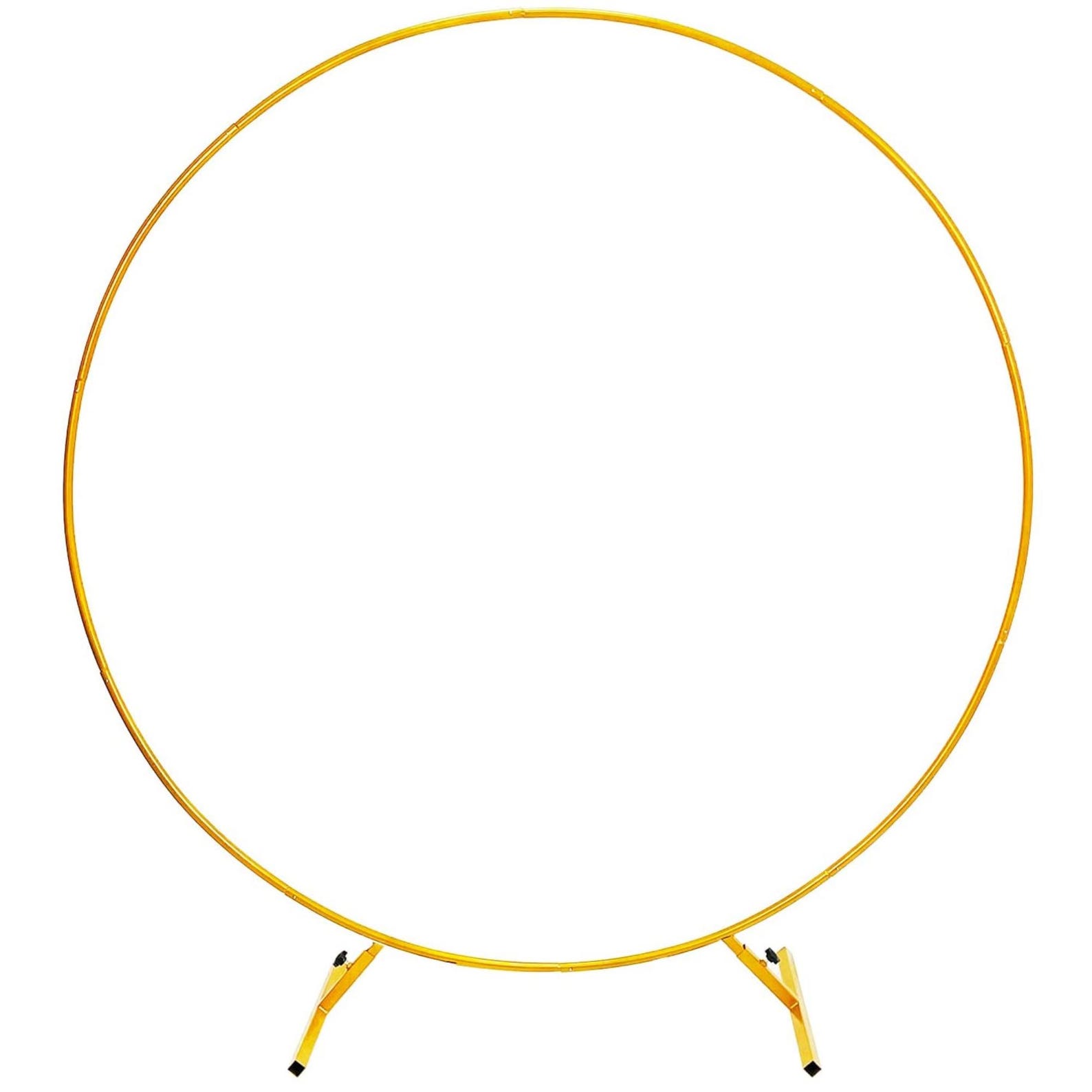 7.2ft Gold Metal Round Wedding Arch Kit, Backdrop Stand for Birthday ...