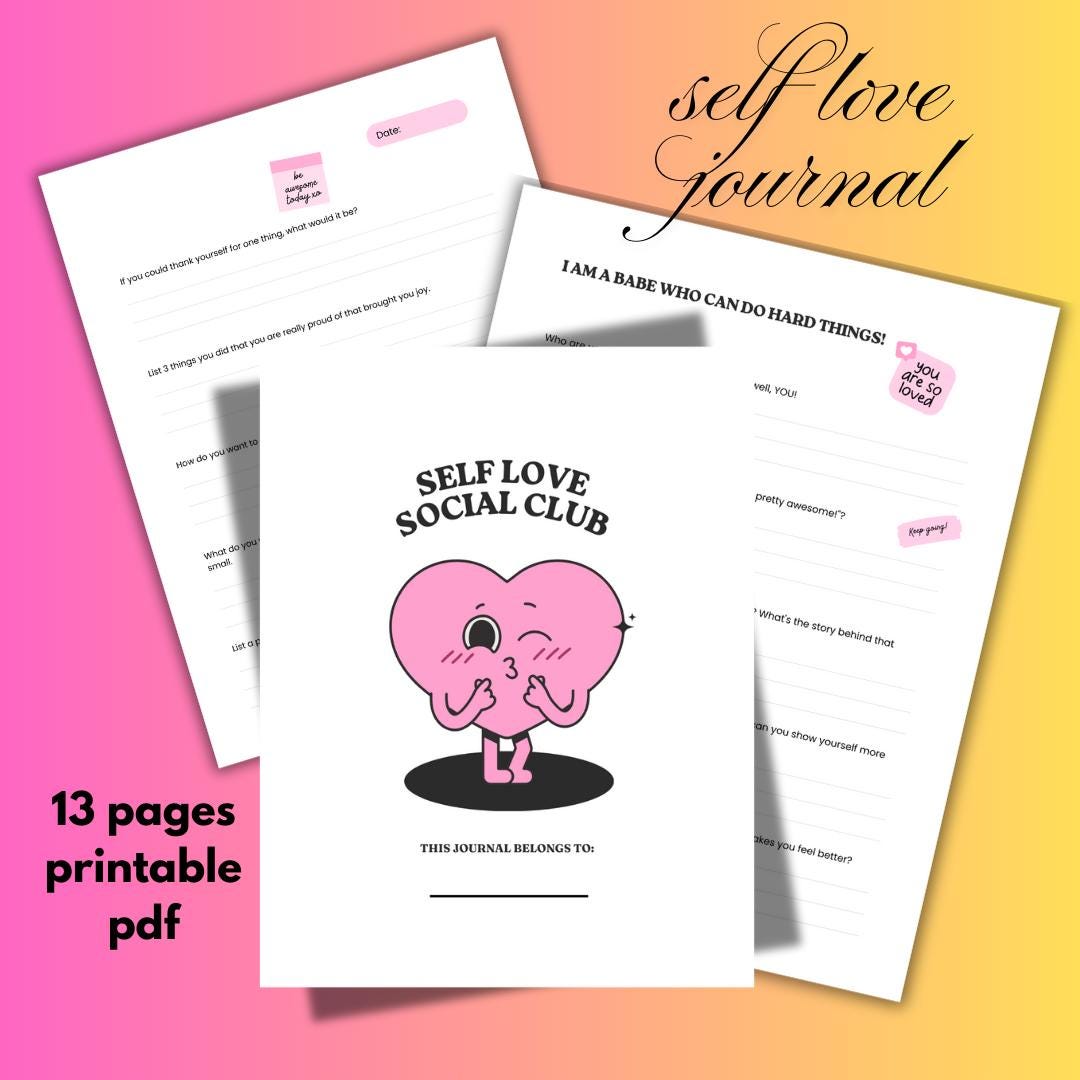 Self-love & Mindfulness Journal – Printable Daily Reflection Pages ...