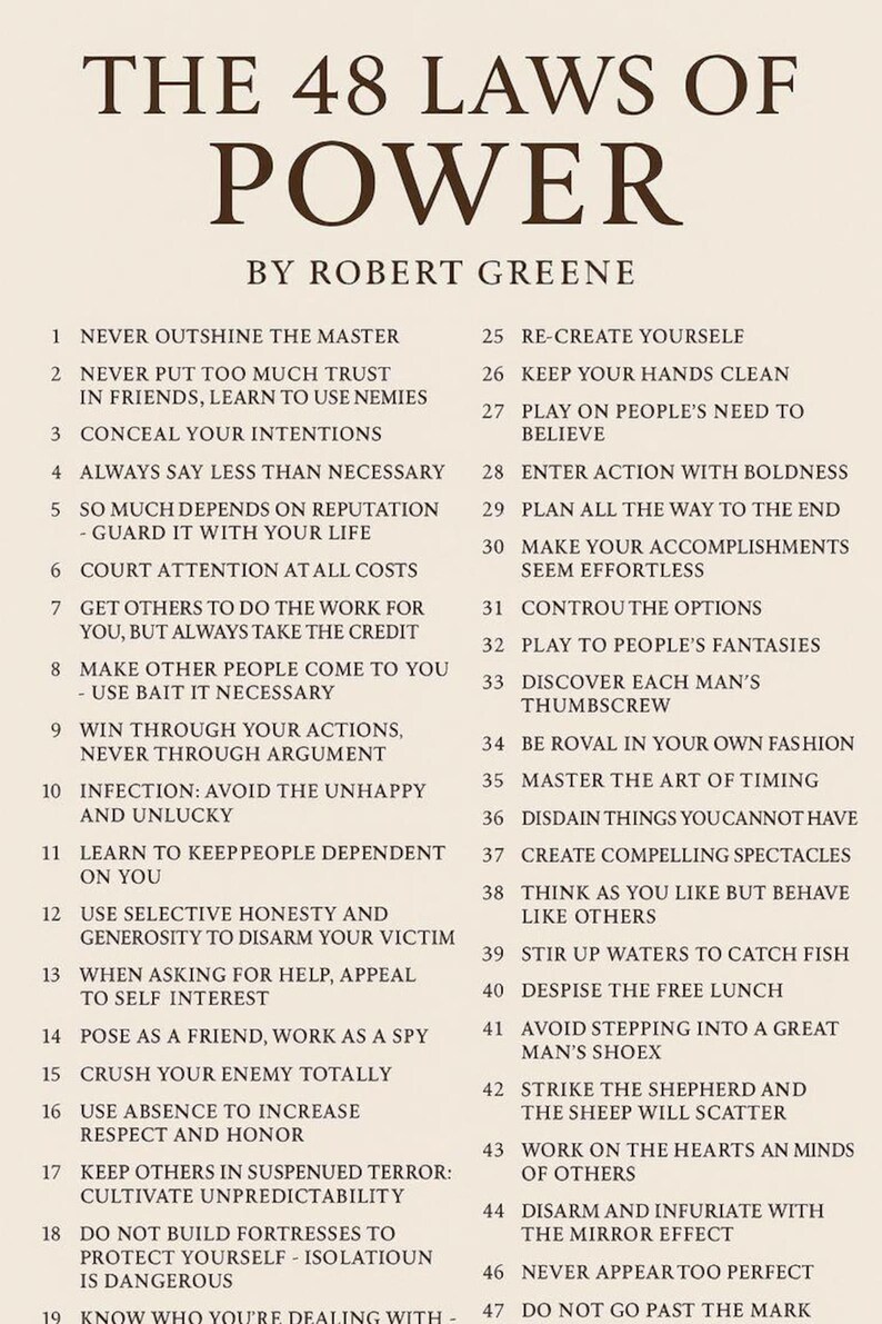 The 48 Laws of Power - Etsy