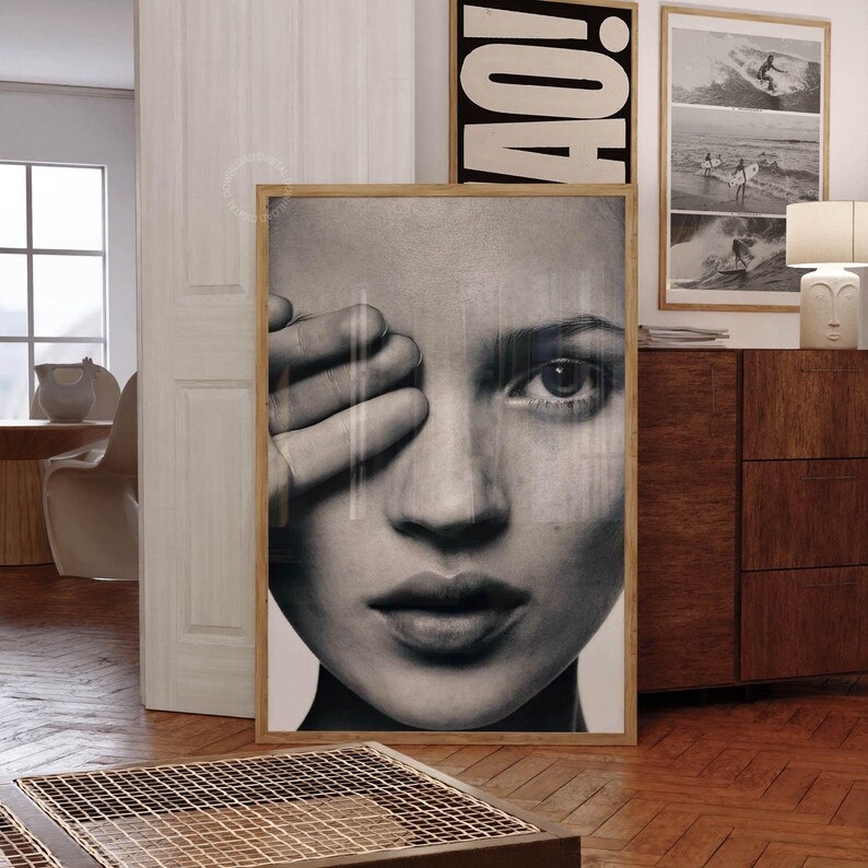 Kate Moss Poster Fashion Digital Print Kate Moss Famous Photography ...