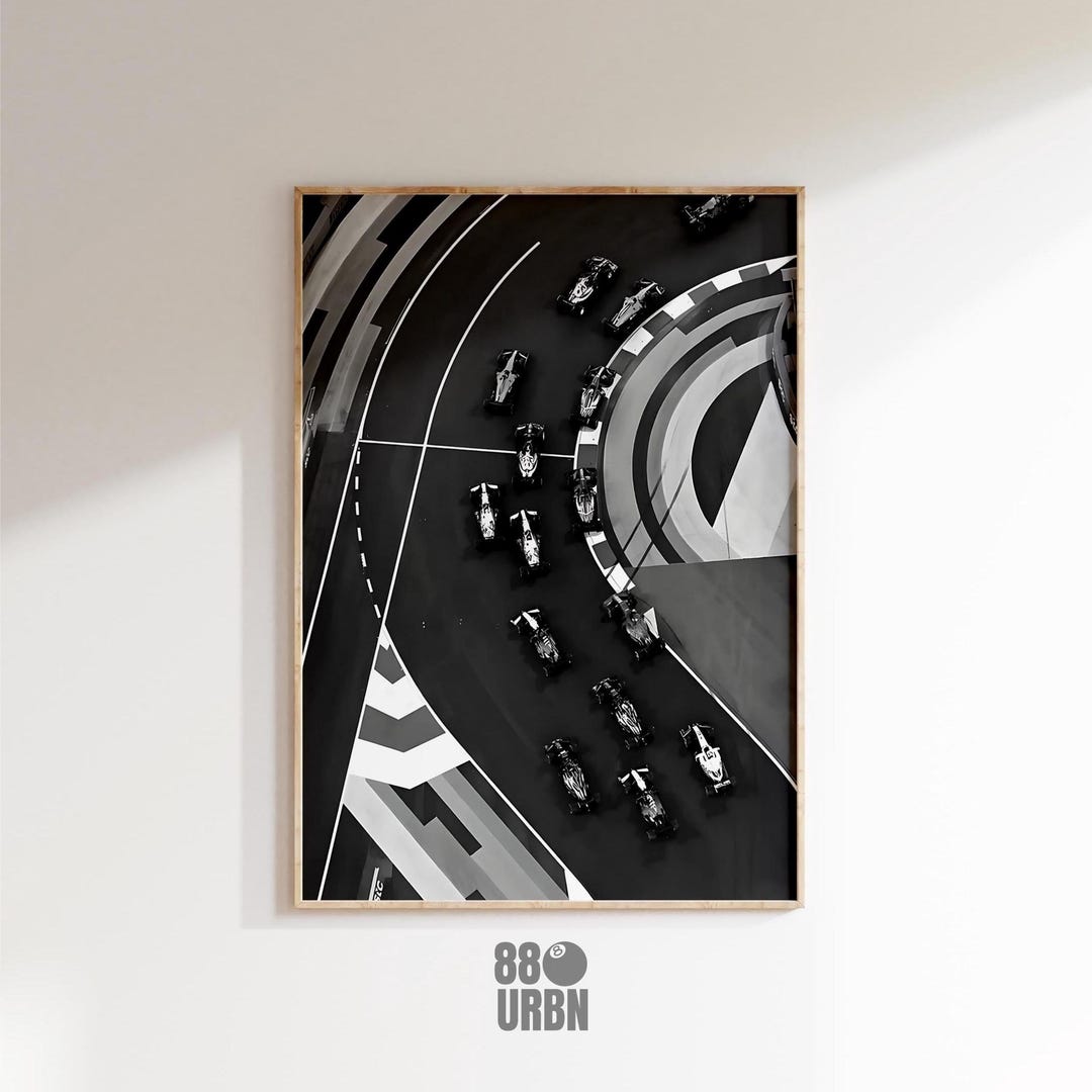 Retro Formula 1 Racing Poster Racetrack Photography Print F1 Game Room ...