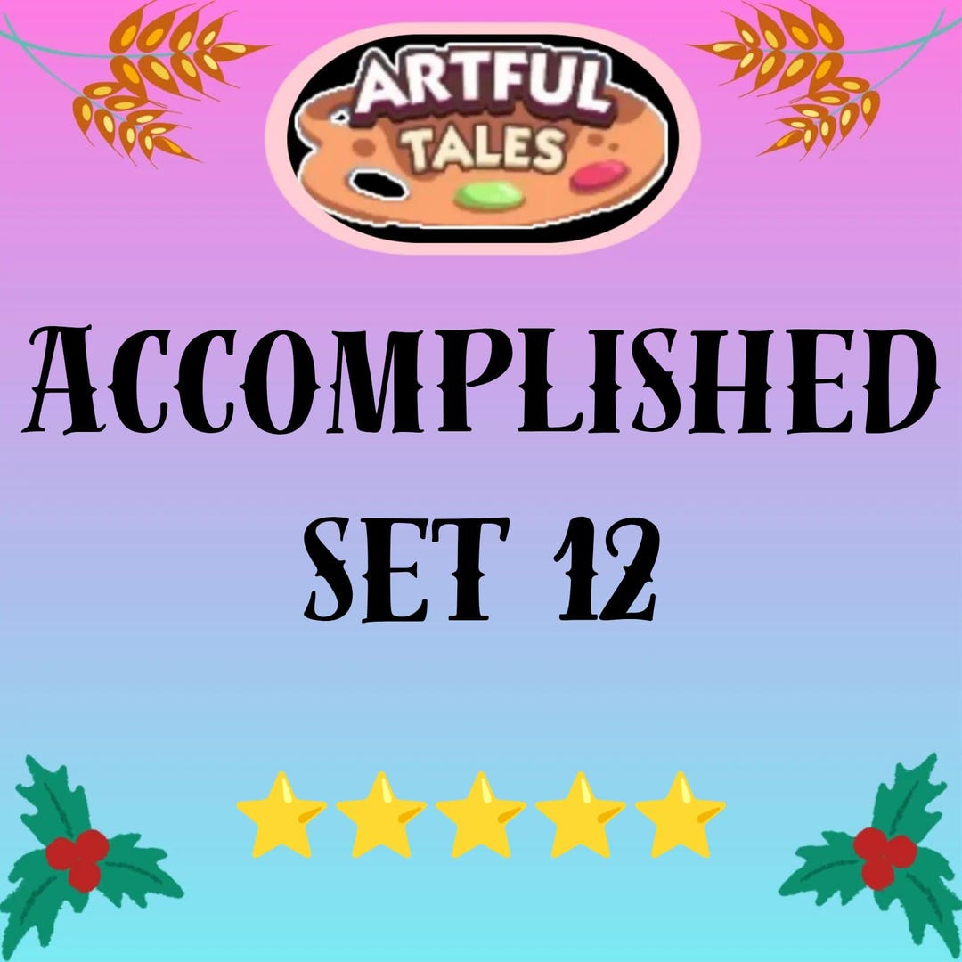 Monopoly_ Go 5 Star Sticker Accomplished Set 12 ARTFUL TALES - Etsy