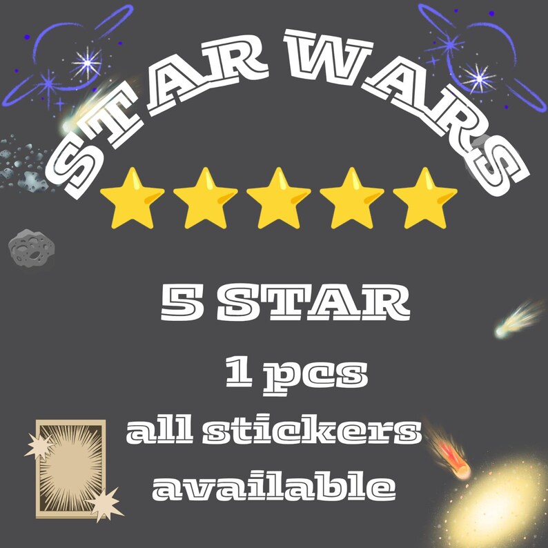 Mono_go _sticker 5 Star - STAR-WARS ALBUM Set 15-21 [except for the ...