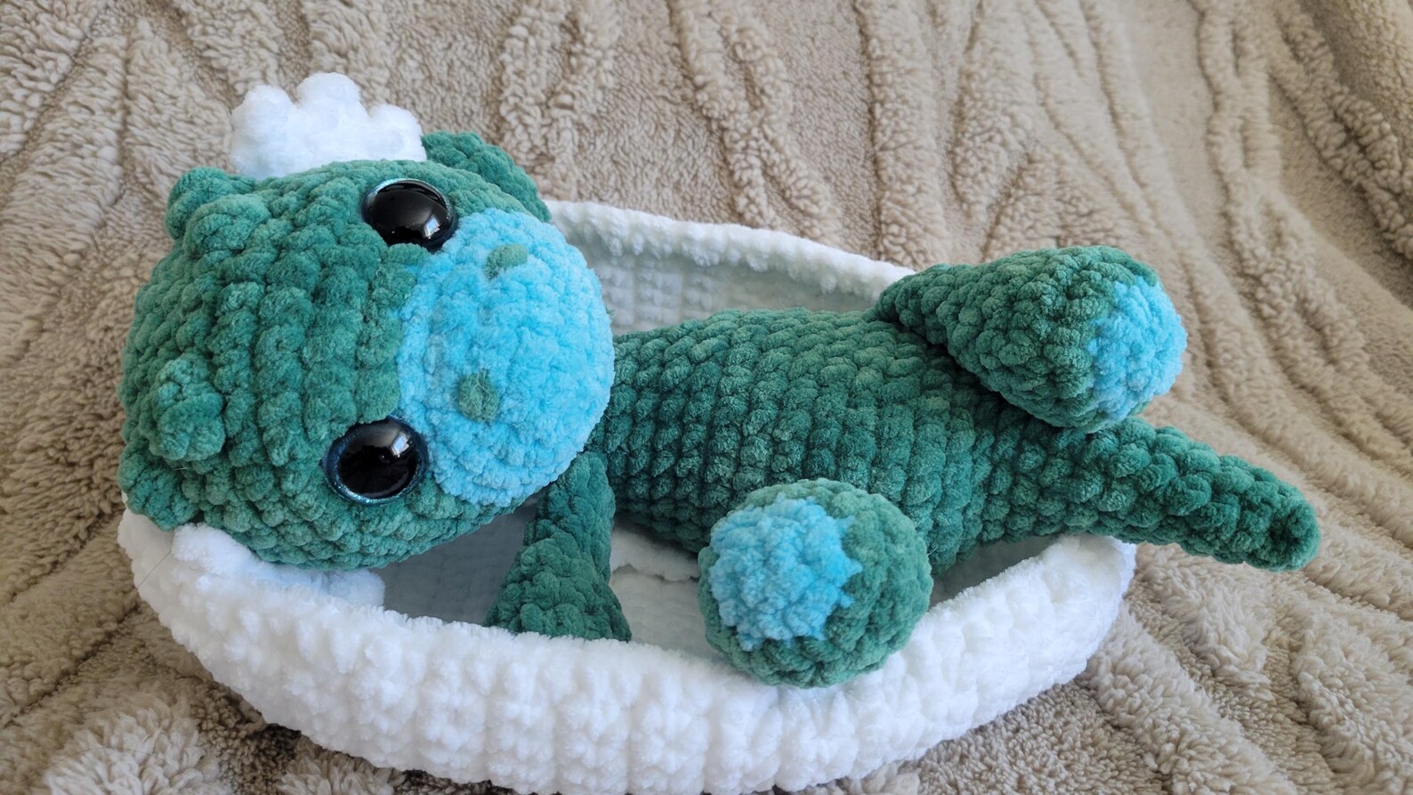 Crocheted Baby Dragon in Egg, Amigurumi Toy Dragon, Handmade Stuffie ...