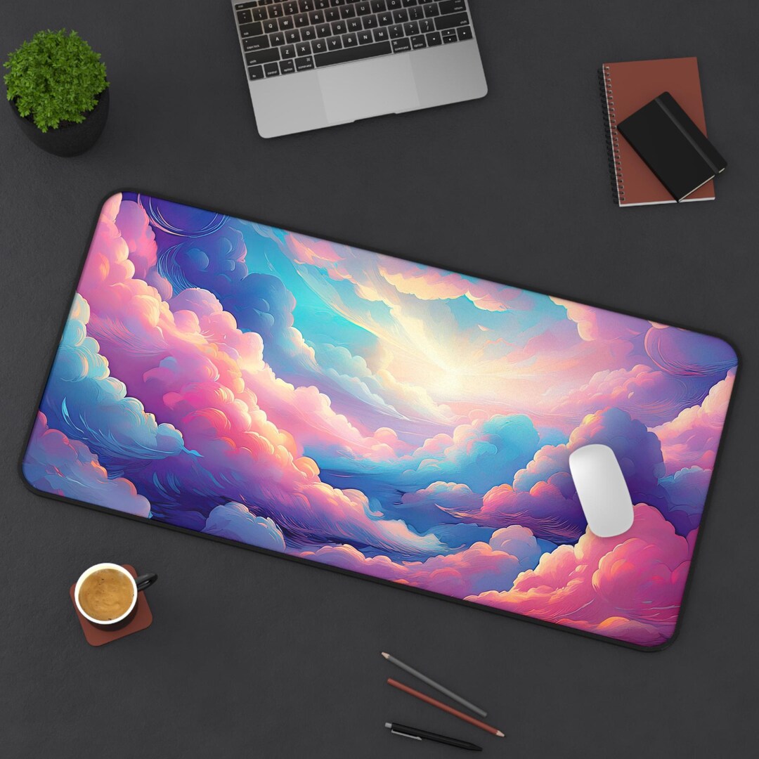 Clouds Desk Mat, Serene Mystical Office Decor Mousepad, High Quality ...