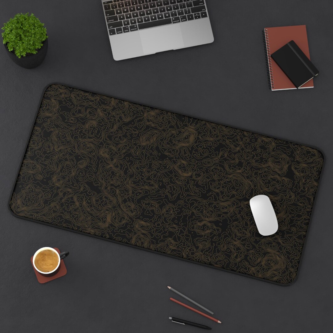 Topographic Desk Mat, Mountain Theme Mouse Pad, Nature Desk Accessory ...