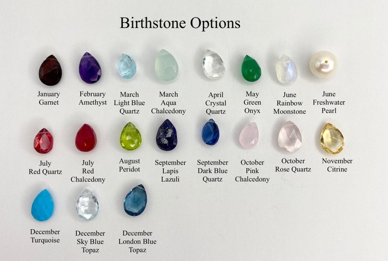 Birthstone Charms in Sterling Silver for Necklaces and | Etsy