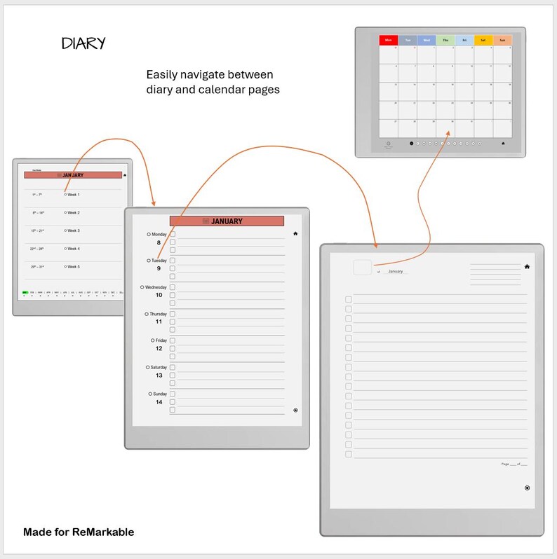 Remarkable Paper Pro Daily Notepad, Planner and Calendar. - Etsy
