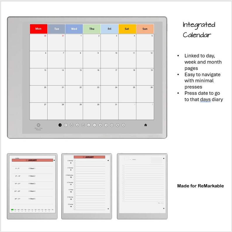 Remarkable Paper Pro Daily Notepad, Planner and Calendar. - Etsy