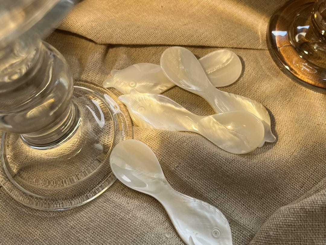 Hand Carved Shellfish Spoon | Set of 2 | Accompaniment Tableware ...