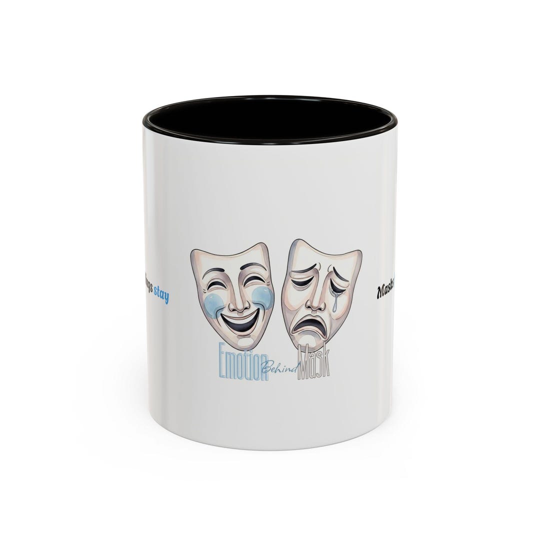 Theater Comedy Tragedy Masks Mug | Ceramic Coffee Cup, Emotional Masks ...
