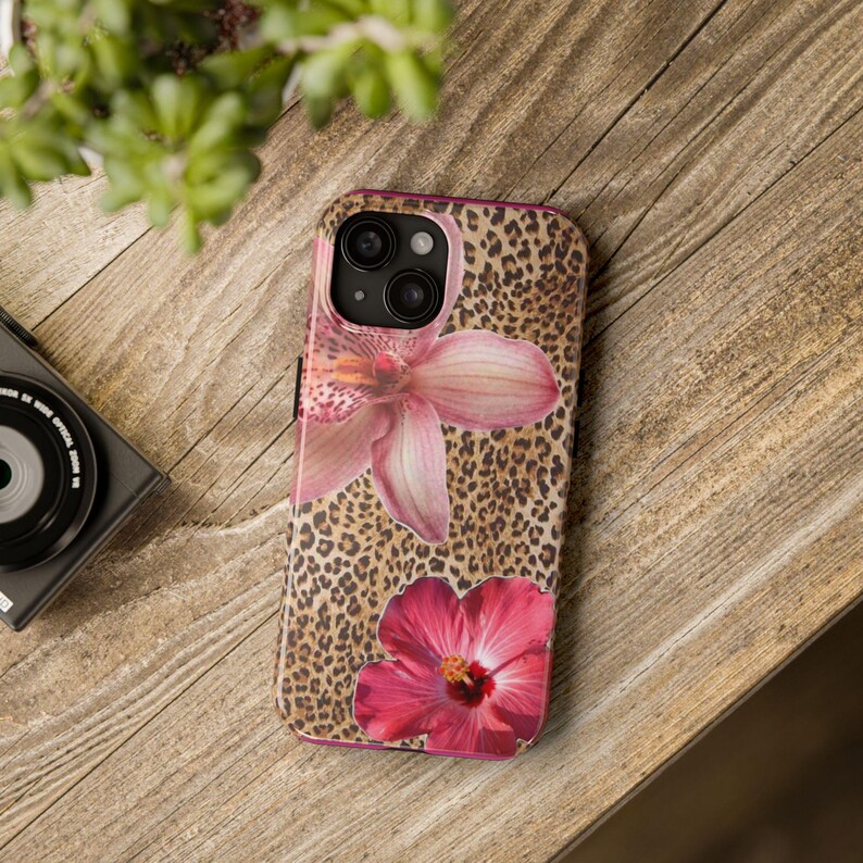 Hibiscus Flower Leopard Print Phone Case - Etsy
