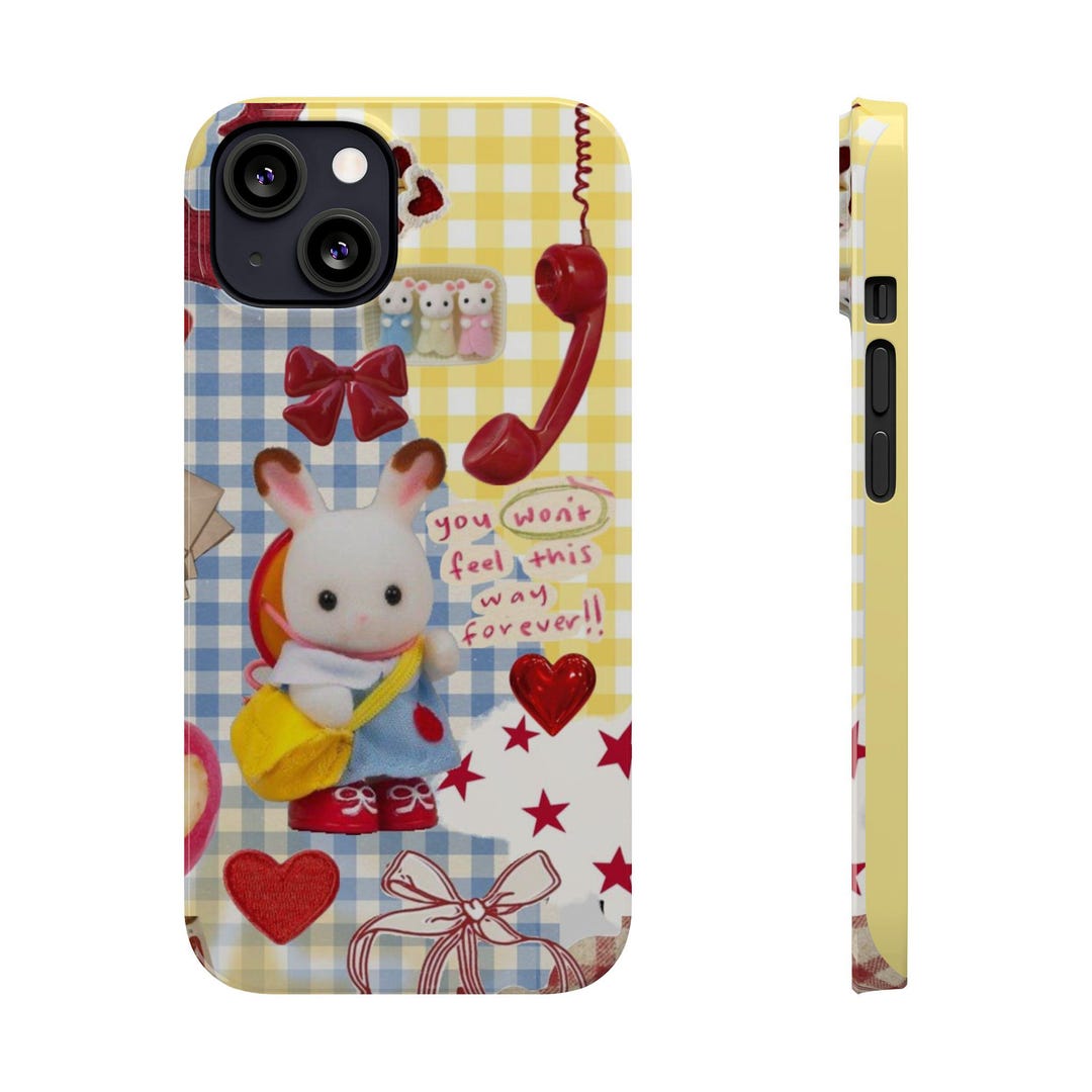 Slim Phone Cases - Calico Critters Chocolate Bunny Scrapbook Aesthetic ...