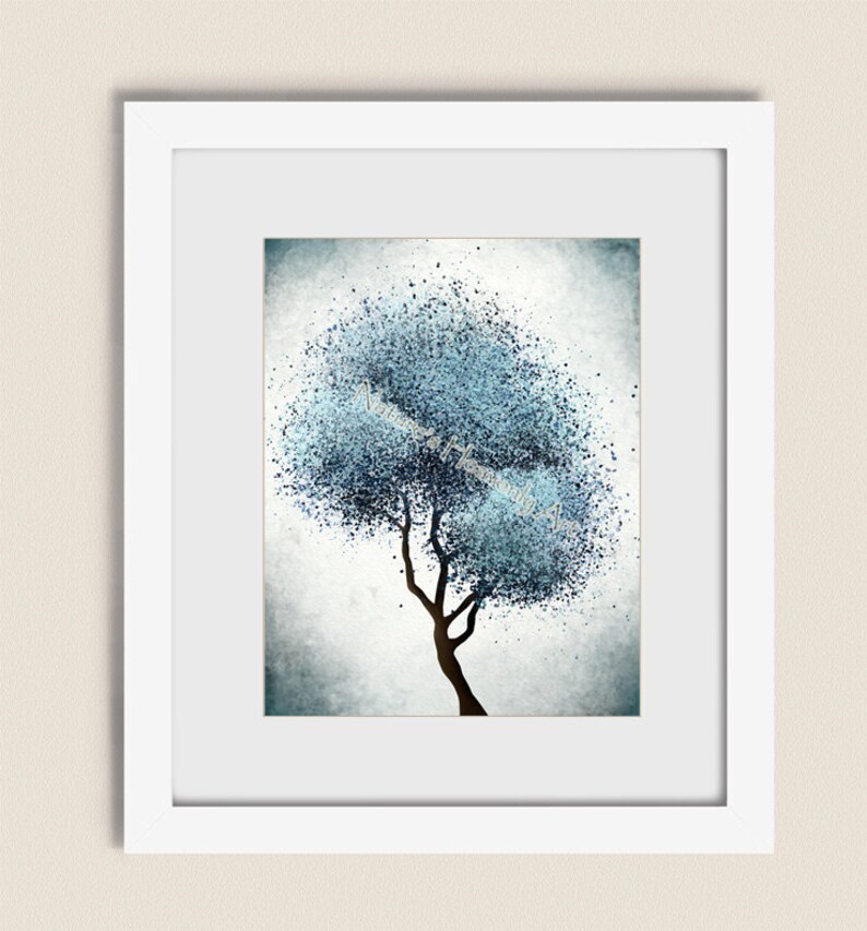 Light Blue Wall Art Tree Print Tree Wall Art for Bedroom | Etsy Canada