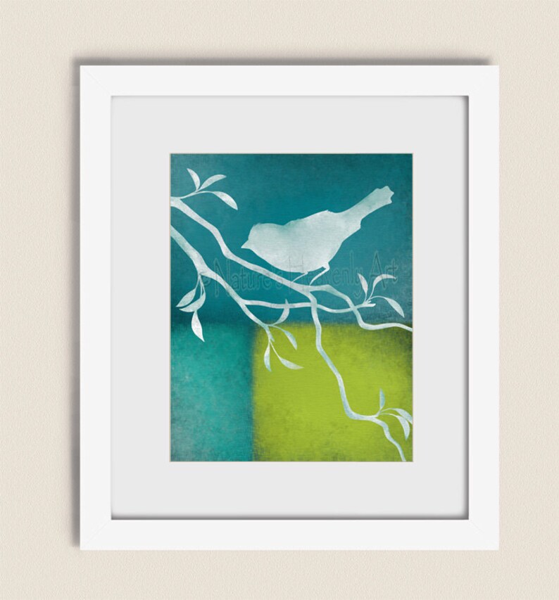 Turquoise Blue Bird Wall Art for Bathroom Bird Art Print | Etsy