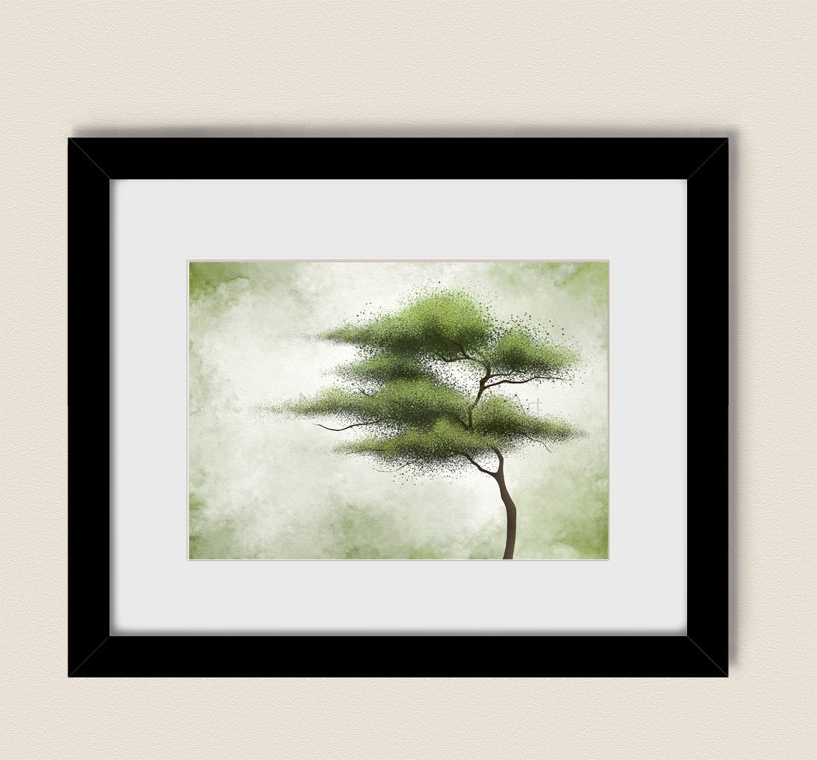 Green Tree Wall Art Tree Print Green Living Room Wall Art - Etsy