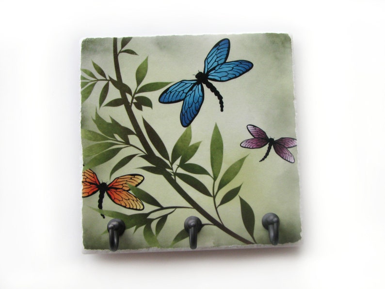 Dragonfly Wall Decor Key Rack Green Decor Key Hook Jewelry - Etsy