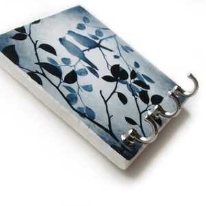 Love Bird Key Hook Blue Gray Wall Decor Key Rack Key - Etsy