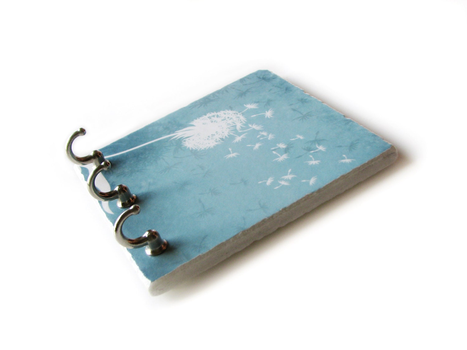 Blue Wall Décor Blowing Dandelion Key Hook Tile Key Holder | Etsy