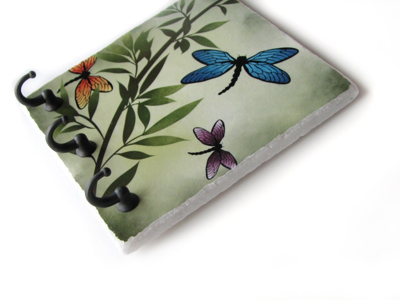Dragonfly Wall Decor Key Rack Green Decor Key Hook Jewelry - Etsy