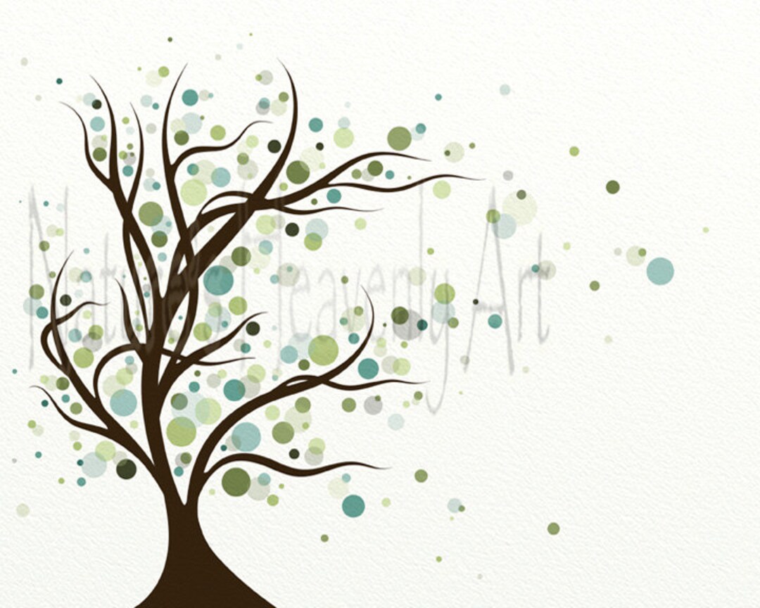 Modern Room Art Tree Print for Wall Green Wall Art for Living - Etsy