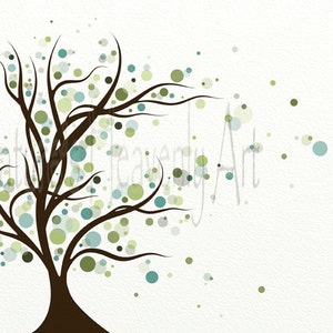 Modern Room Art Tree Print for Wall Green Wall Art for Living - Etsy