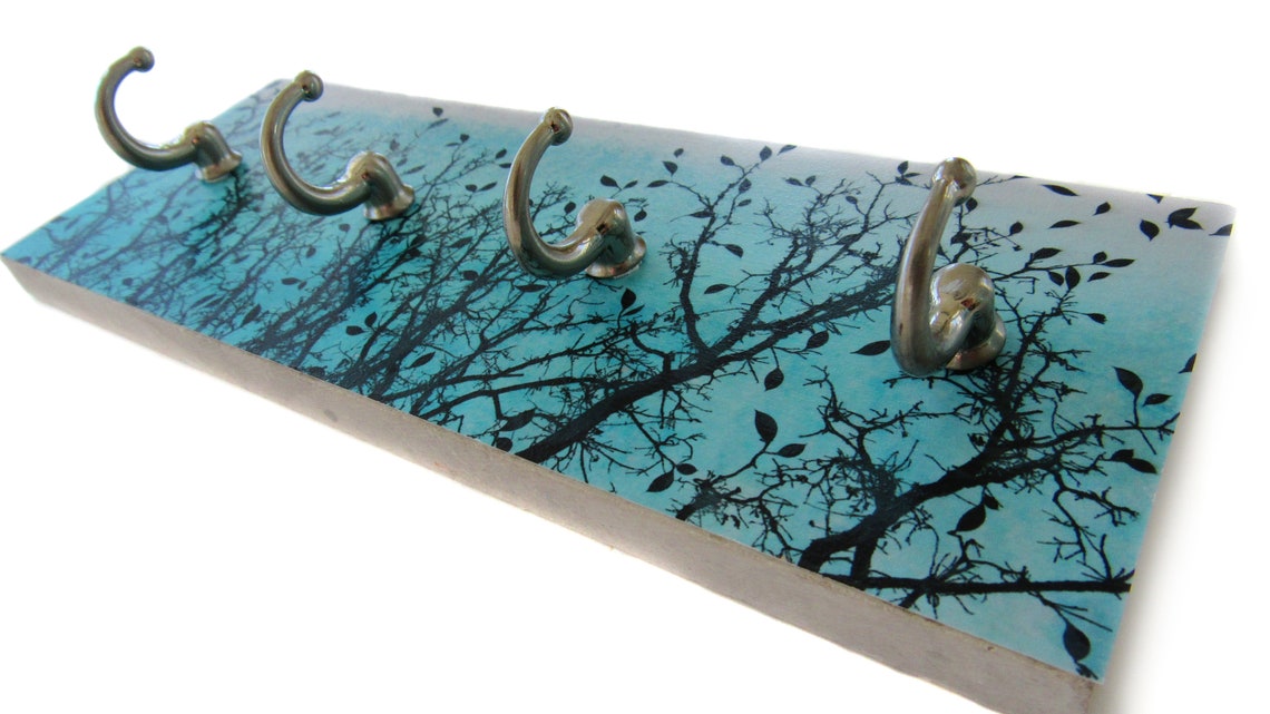 Aqua Blue Key Holder for Wall Tree Small Key Rack Key Chain | Etsy