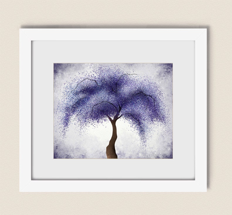 Dark Purple Tree Decor for Wall Tree Wall Art Living Room | Etsy