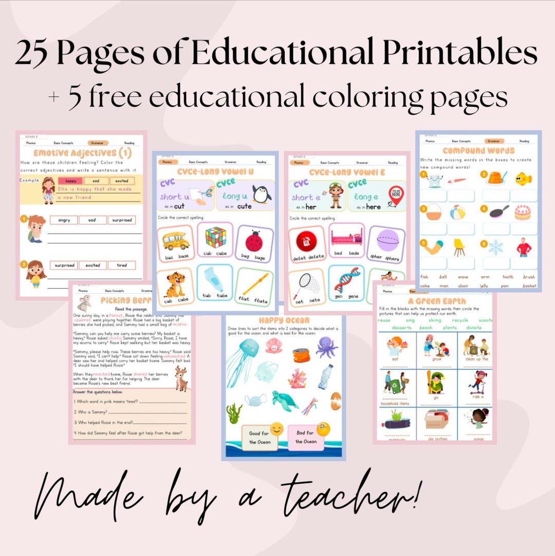 Second Grade Spring Break Learning Activities - Etsy