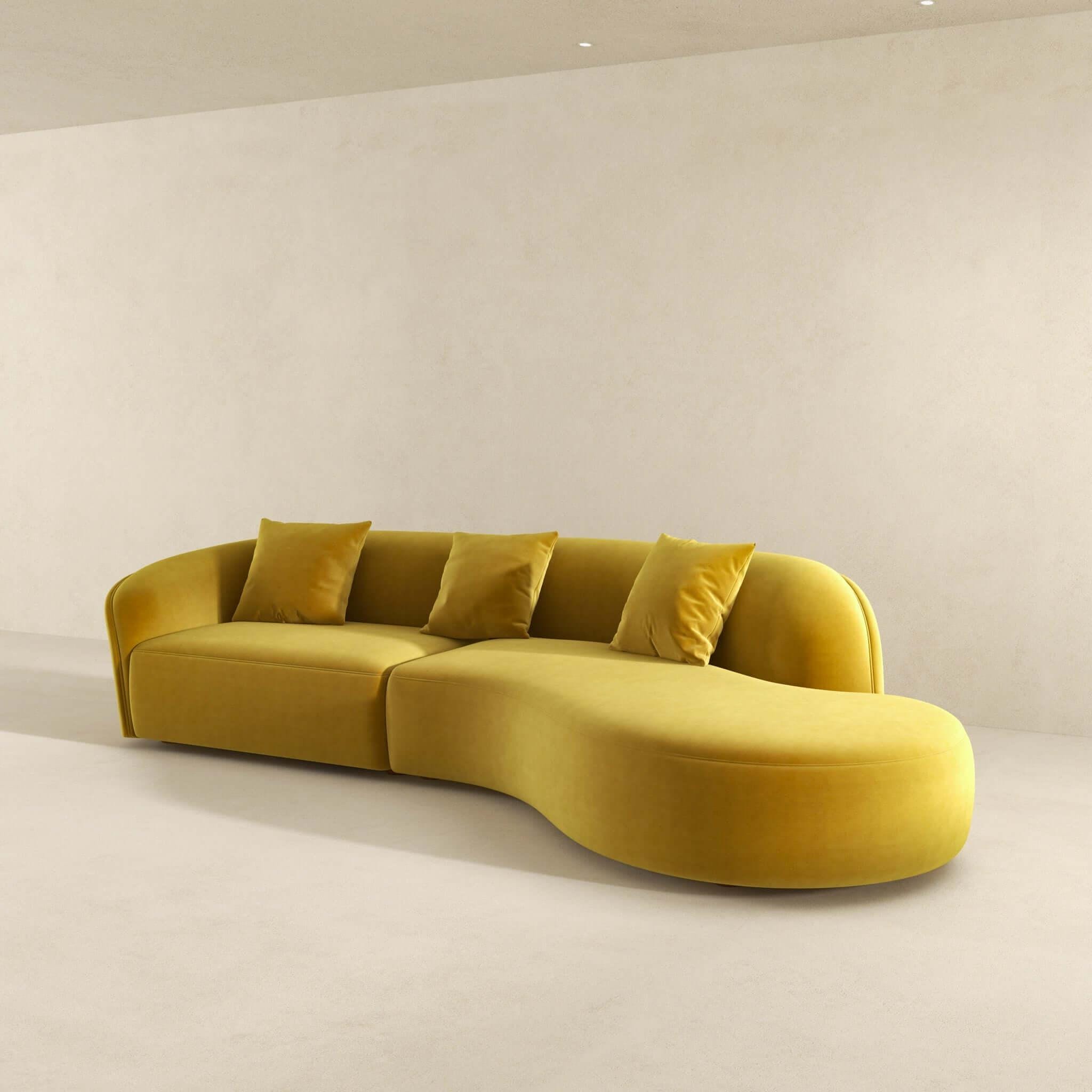 Elijah Japandi Curvy Sectional Sofa - Etsy