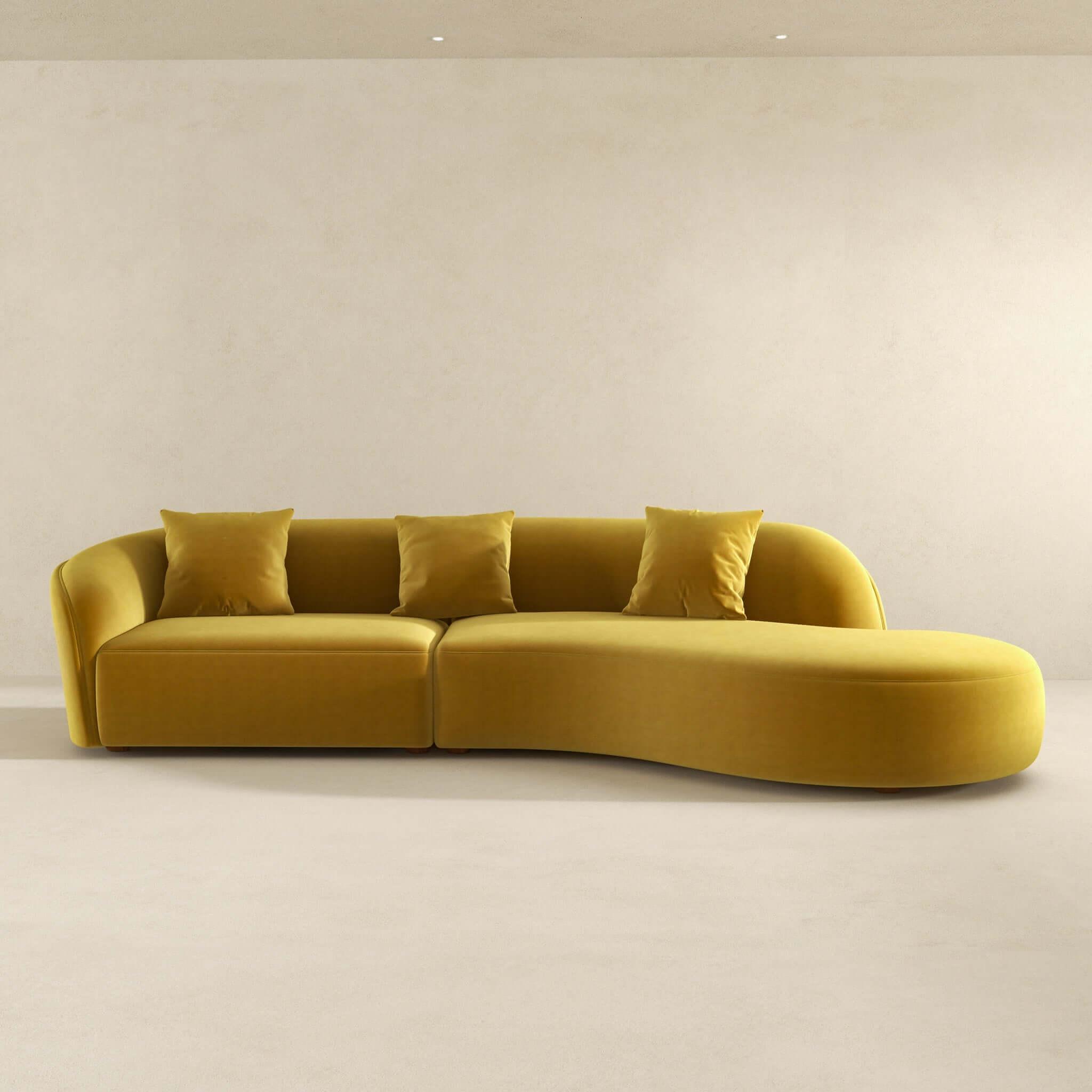 Elijah Japandi Curvy Sectional Sofa - Etsy