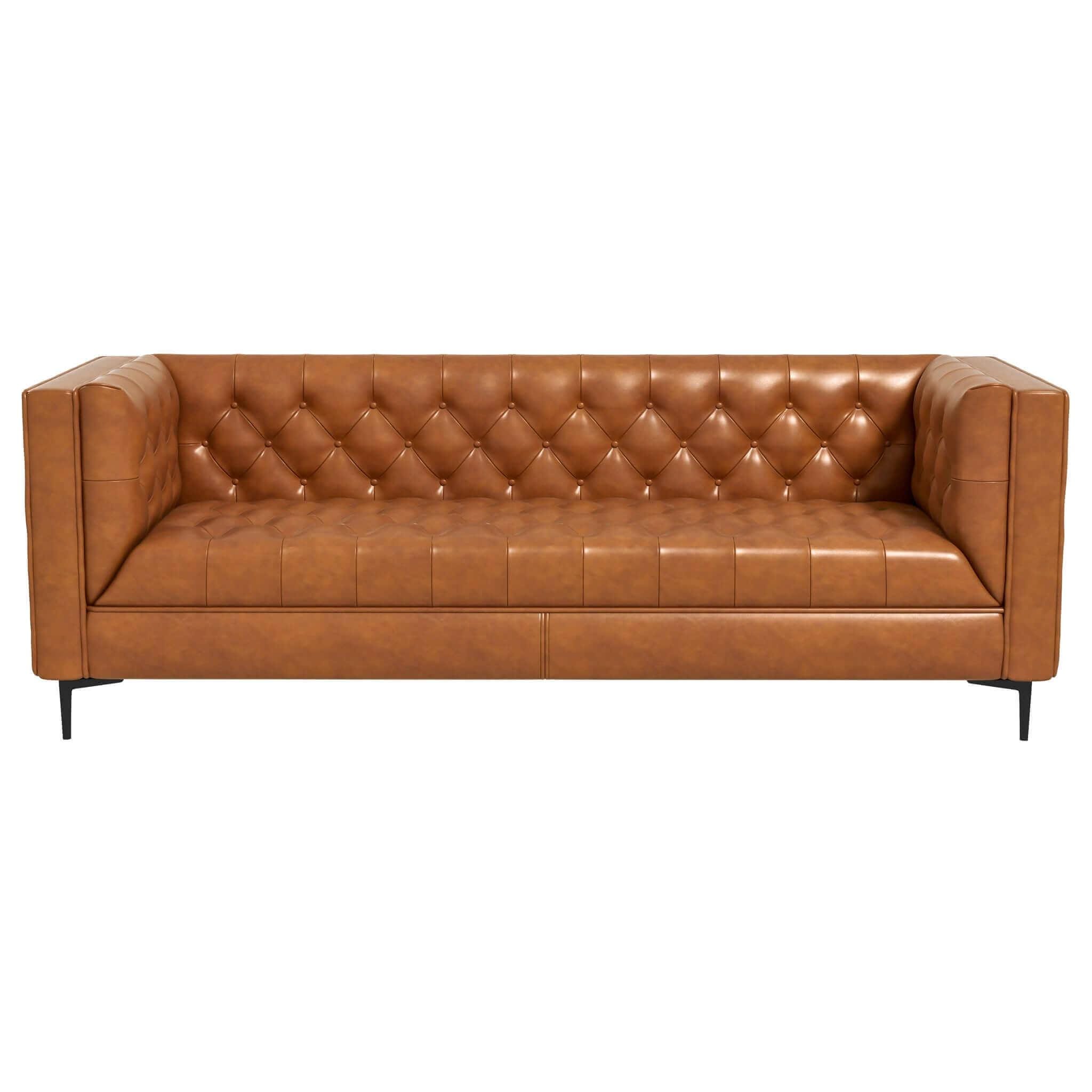 Evelyn Chesterfield Sofa cognac Leather - Etsy