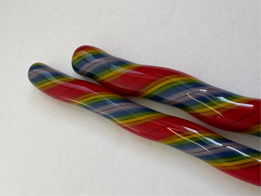 Fused Glass Swizzle Sticks, Set of 2 Cocktail Stirrers, Glass Drink ...