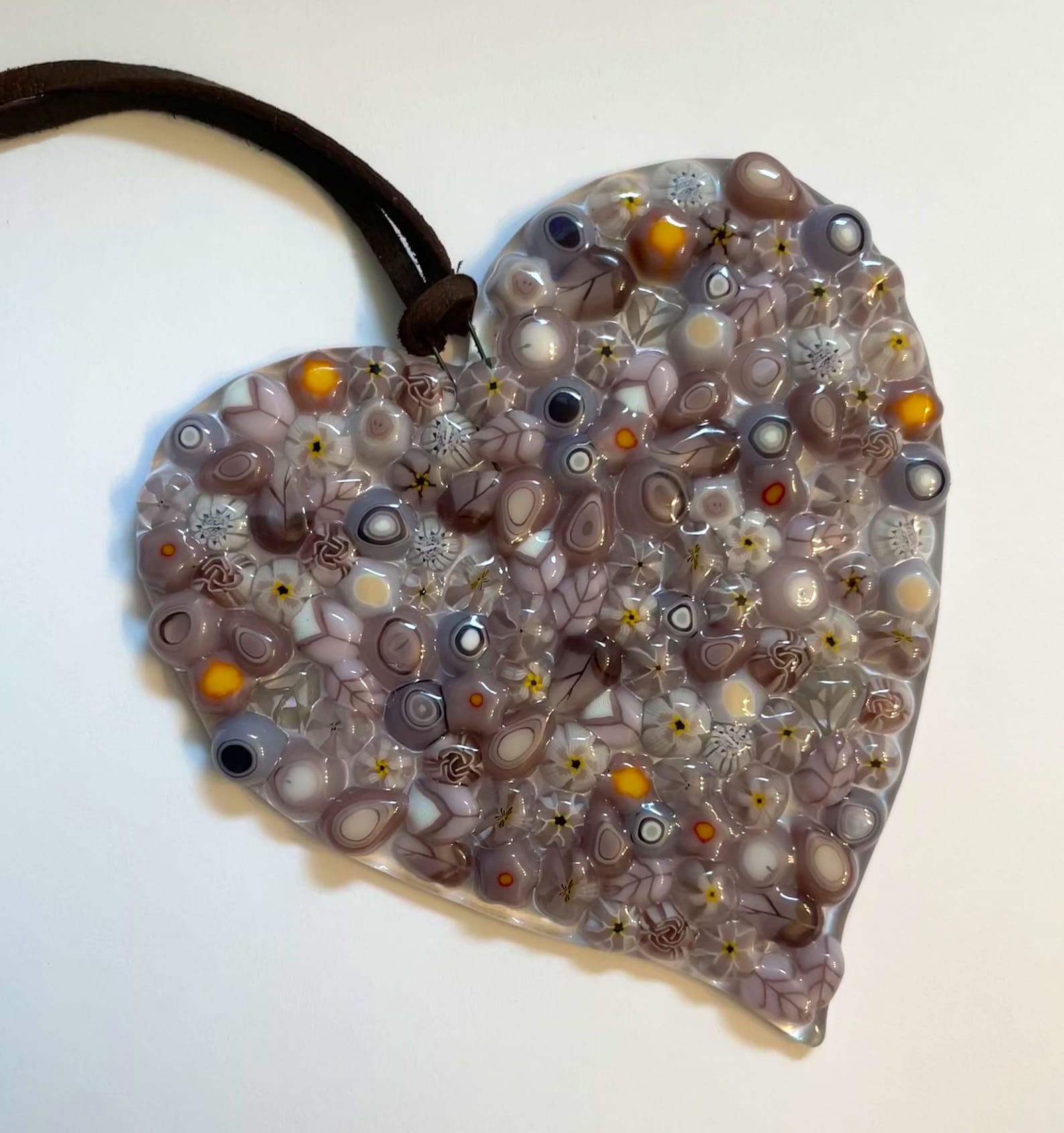 Heart Fused Glass Millefiori /murrini Sun-catcher - Etsy