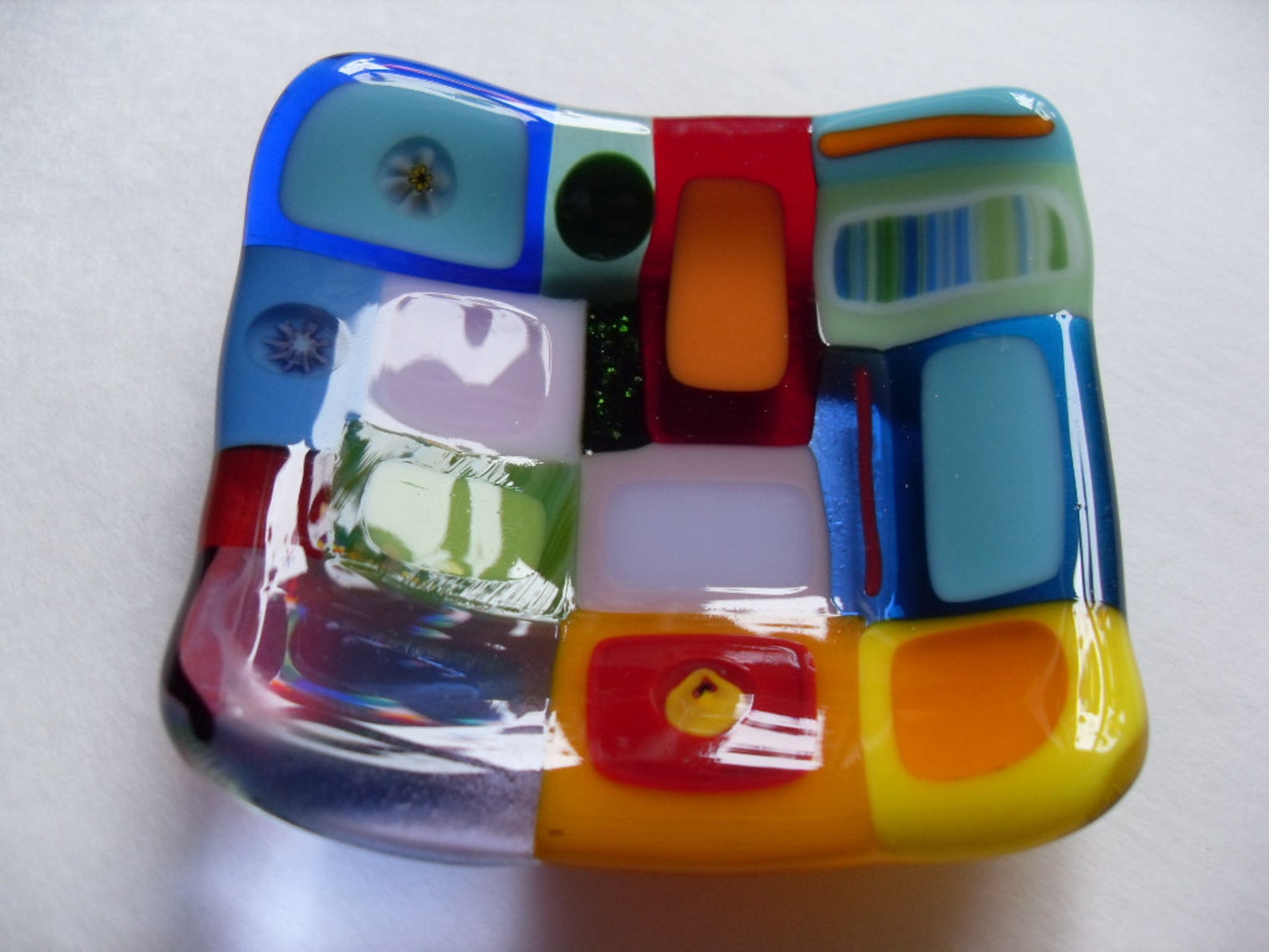 Colorful Funky Mini Glass Fused Dish - Etsy