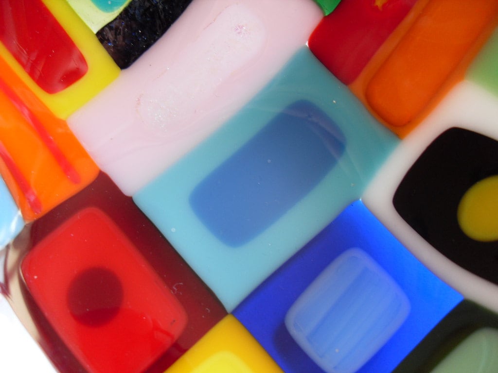 Colorful Fun Fused Glass Wavy Dish - Etsy