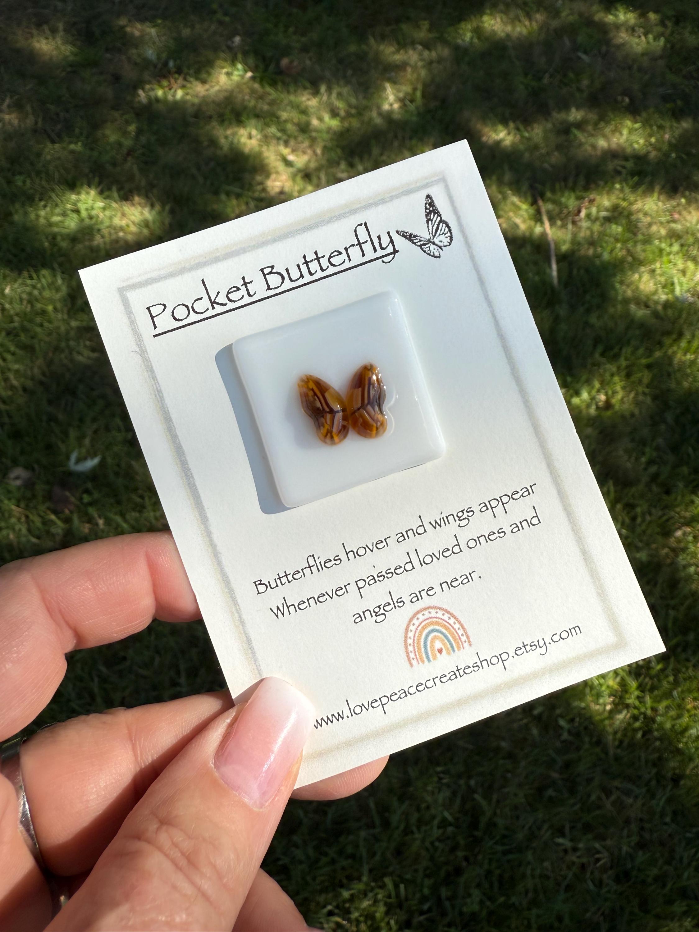 Fused Glass Pocket Butterfly/ Butterfly Token / Butterfly/ Glass ...