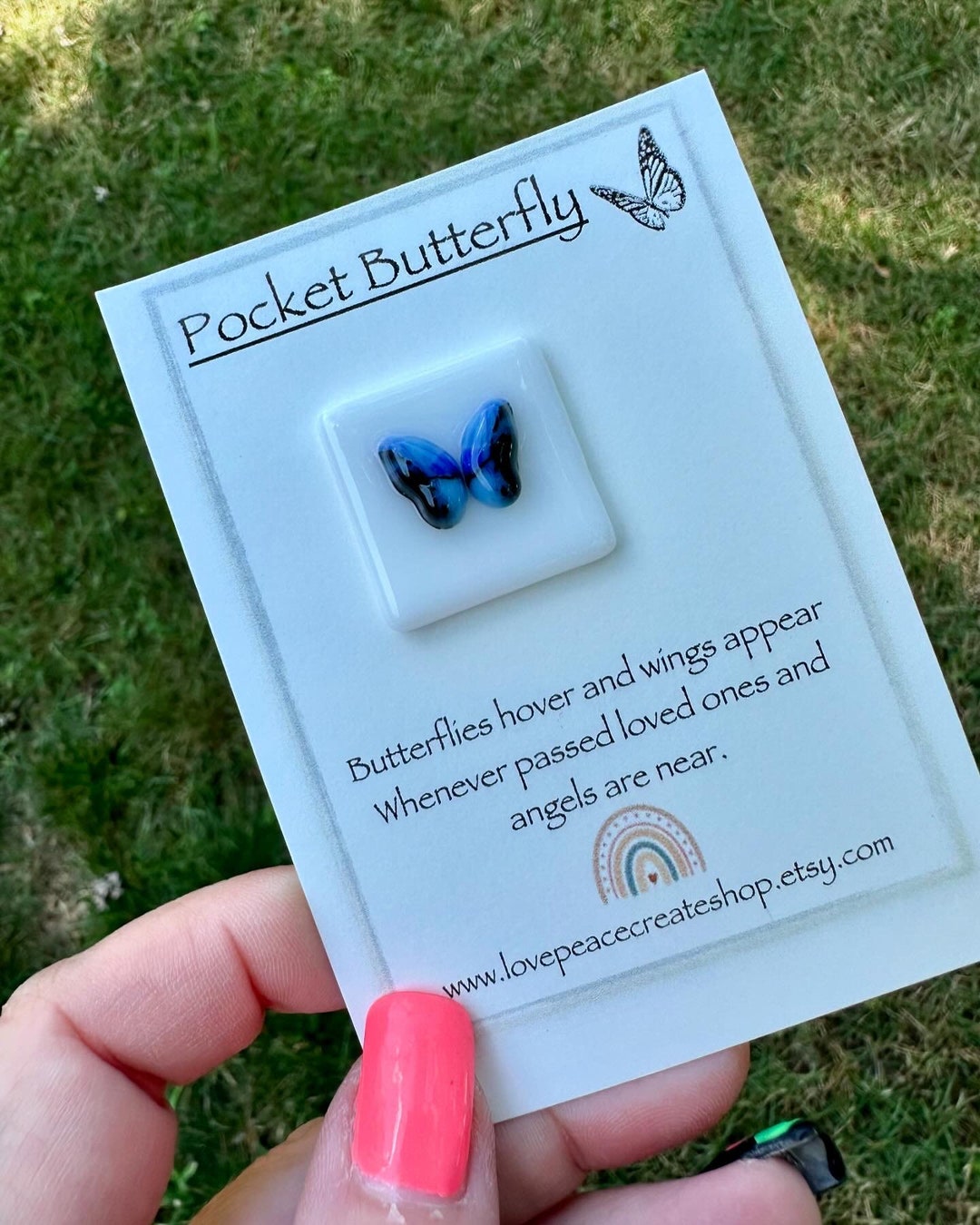 Fused Glass Pocket Butterfly/ Butterfly Token / Butterfly/ Glass ...