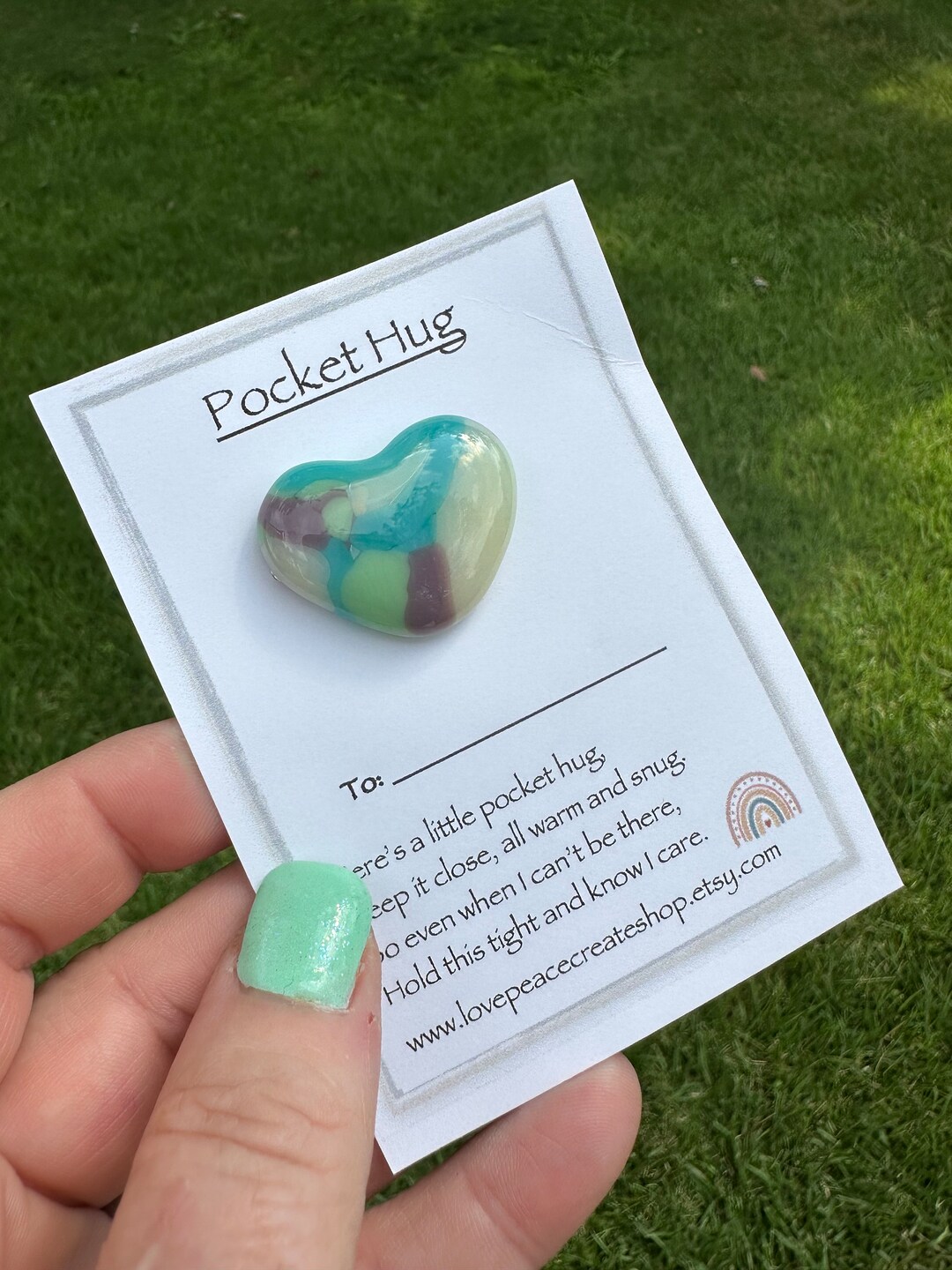 Fused Glass Pocket Heart /heart /pocket Hug /glass Heart - Etsy