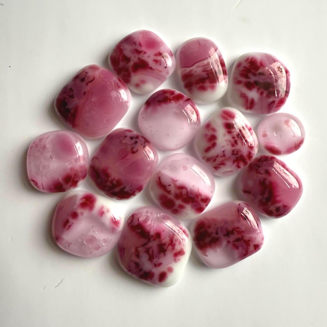 96 Coe Glass Dots, Pastel Pink, Cabochon, Twisties, Murrini, Puddles ...