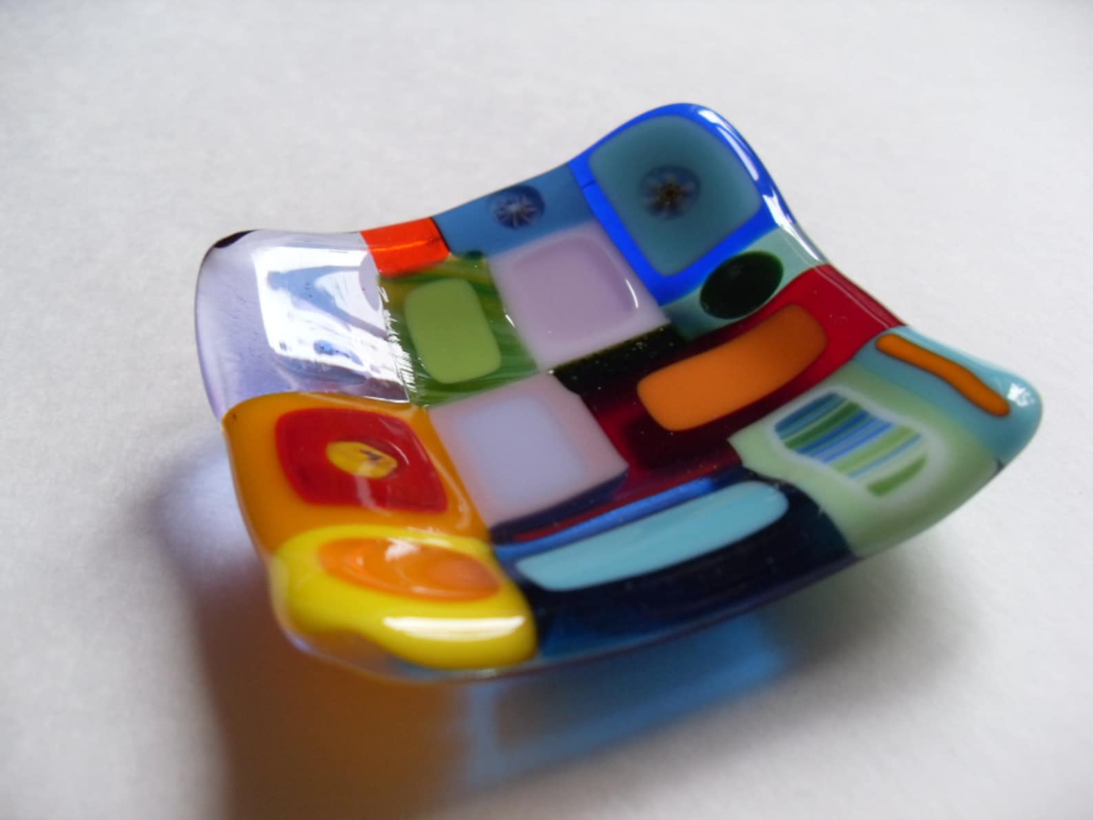 Colorful Funky Mini Glass Fused Dish - Etsy