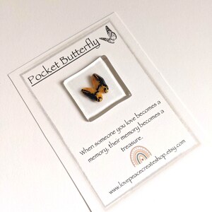 Fused Glass Pocket Butterfly/ Butterfly Token / Butterfly/ - Etsy