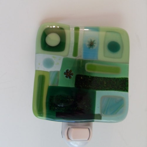 Funky Colorful Fused Glass Night Light | Etsy