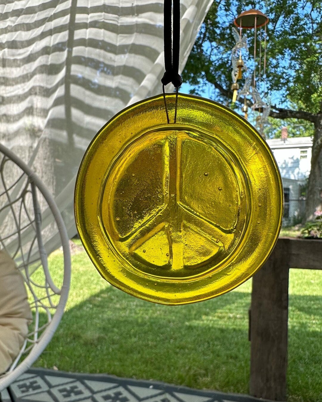 Fused Glass Peace Sign Impression/ Peace Sign Suncatcher / Suncatcher ...