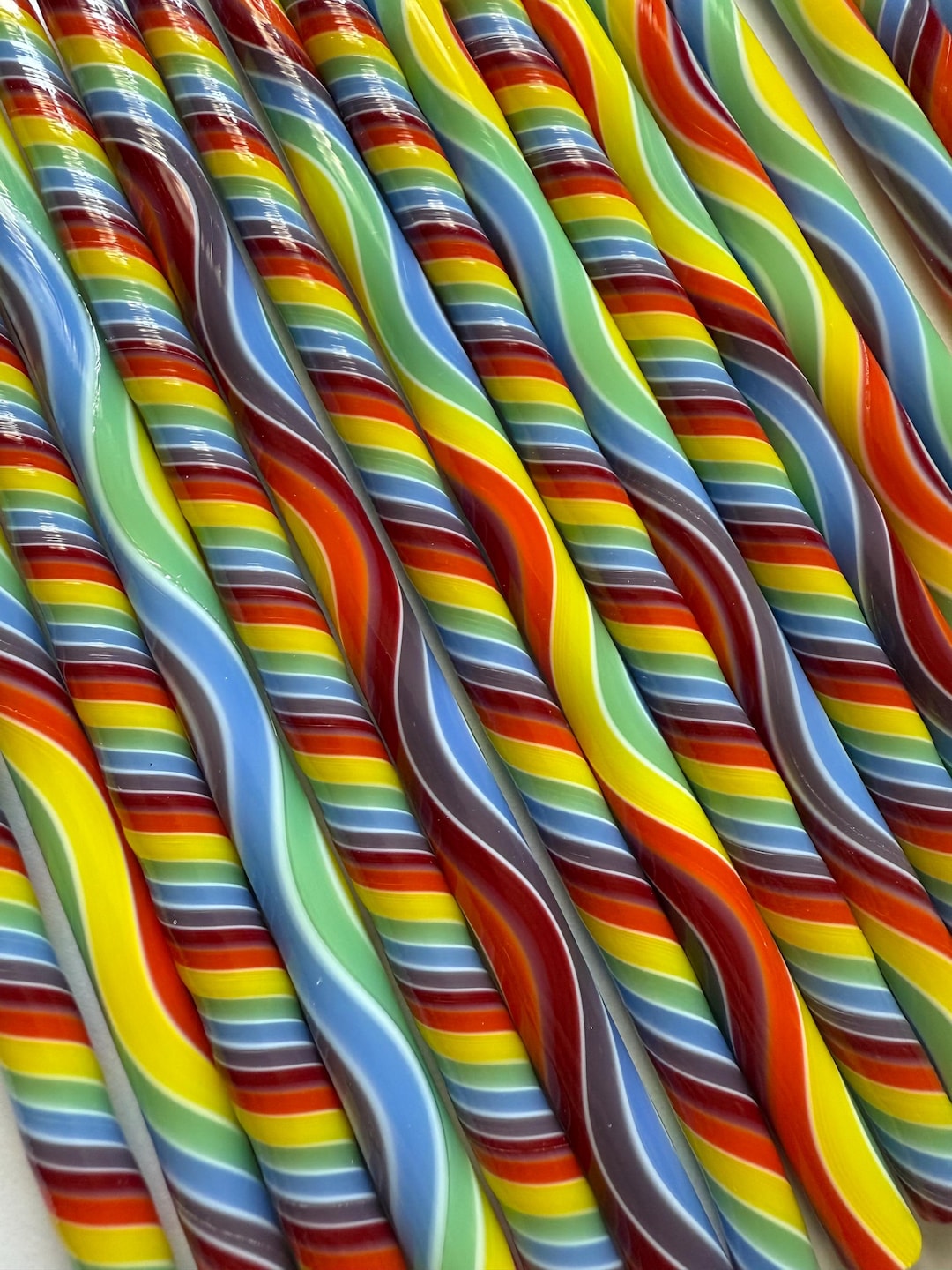 NEW!!! 96coe "rainbow Dash" Glass Cane, Twisties, Fusing Cane - Etsy