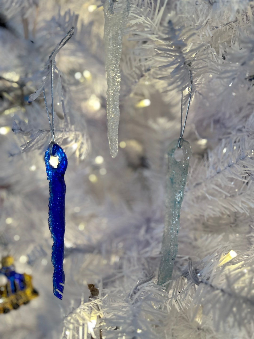 Fused Glass Icicle Ornament - Etsy