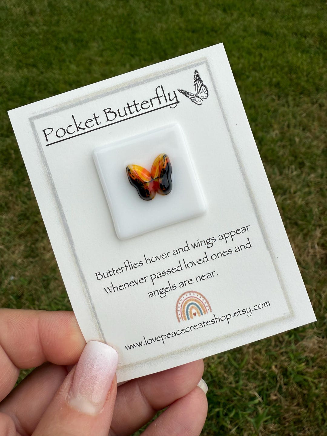 Fused Glass Pocket Butterfly/ Butterfly Token / Butterfly/ Glass ...