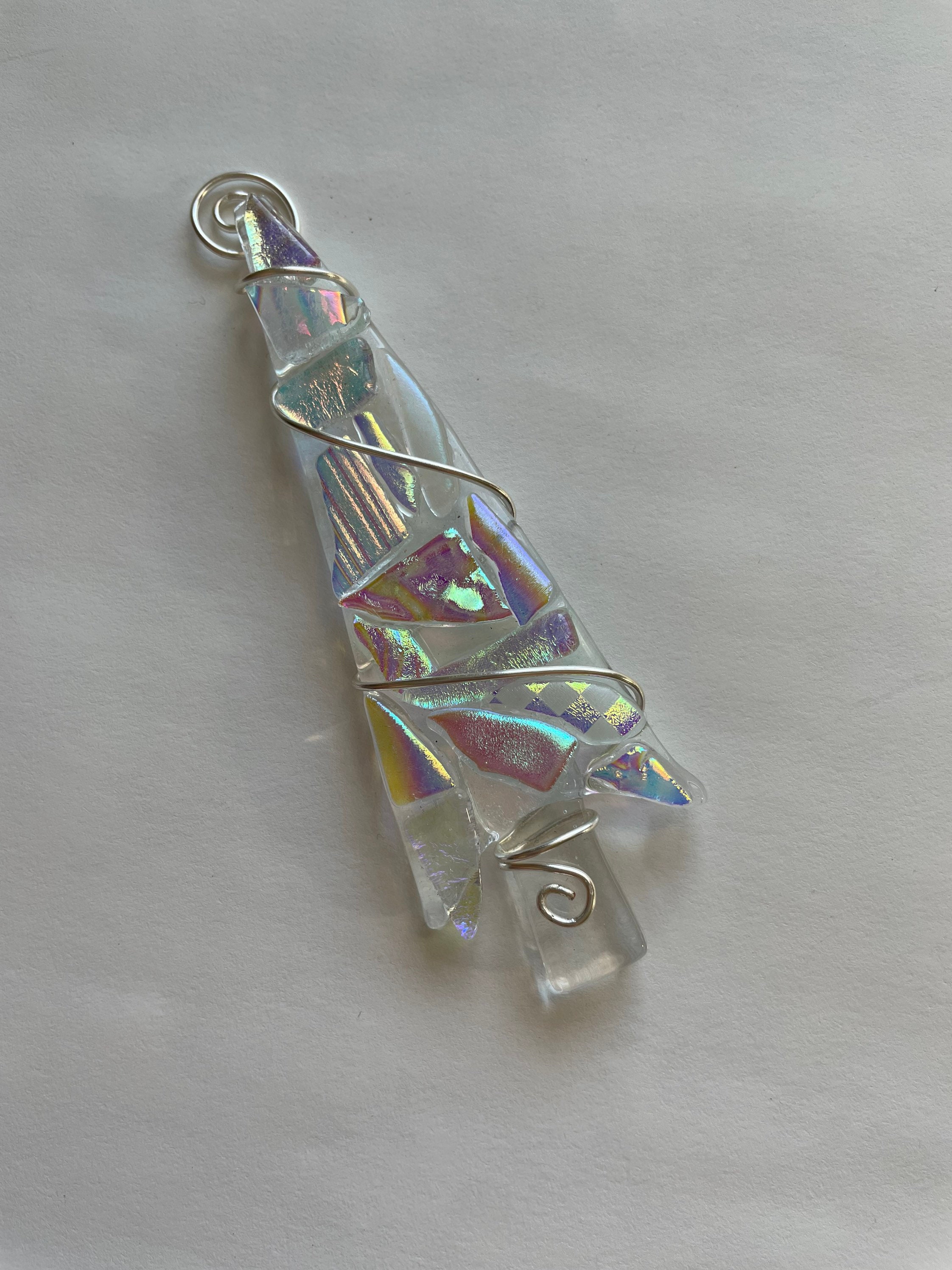 Super Sparkly Dichroic Glass Christmas Tree Brooch Pin - Etsy