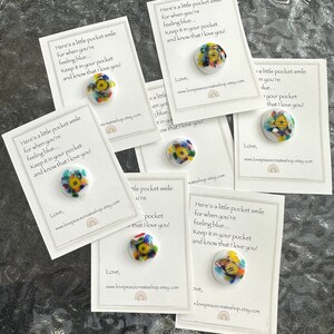 Fused Glass Pocket Smile / Pocket Hug / Pocket Token - Etsy